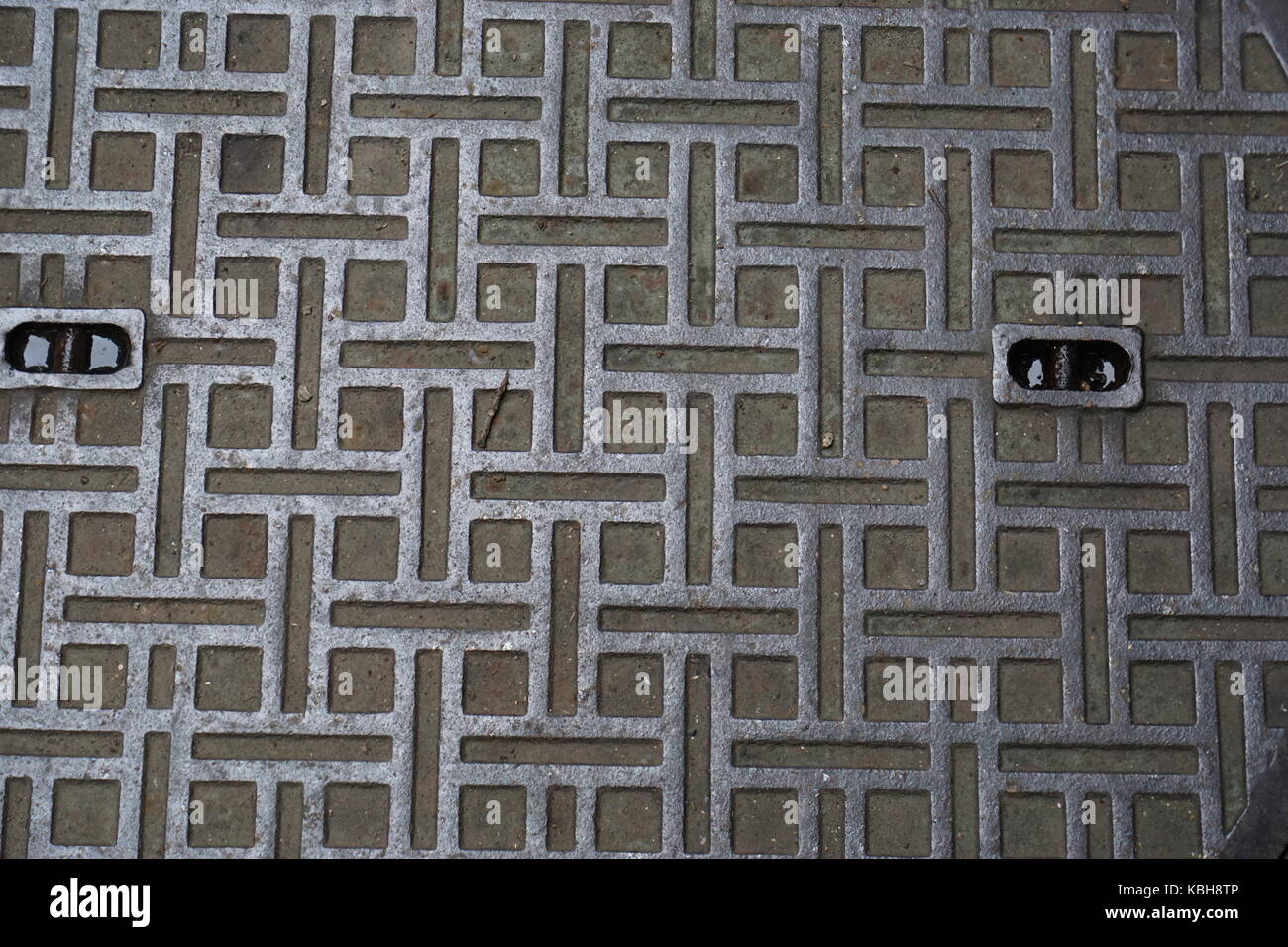 Metal Drain Cover/Manhole Patterns Top Down, Close up Stock Photo - Alamy