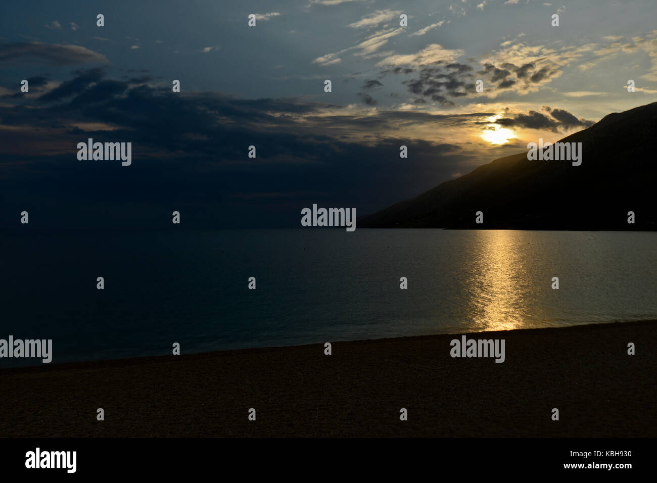 Sunset at Golden Horn (Zlatni Rat) beach, Brac Island, Croatia Stock ...