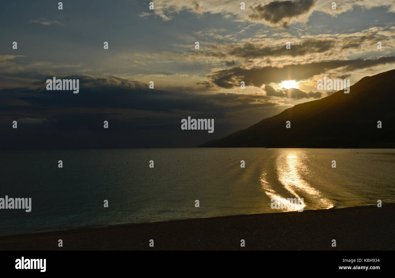 Sunset at Golden Horn (Zlatni Rat) beach, Brac Island, Croatia Stock ...