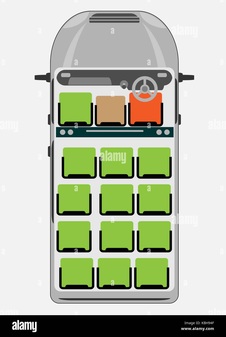 Top View show Seat Map of Passenger Van Car Stock Vector Image & Art ...