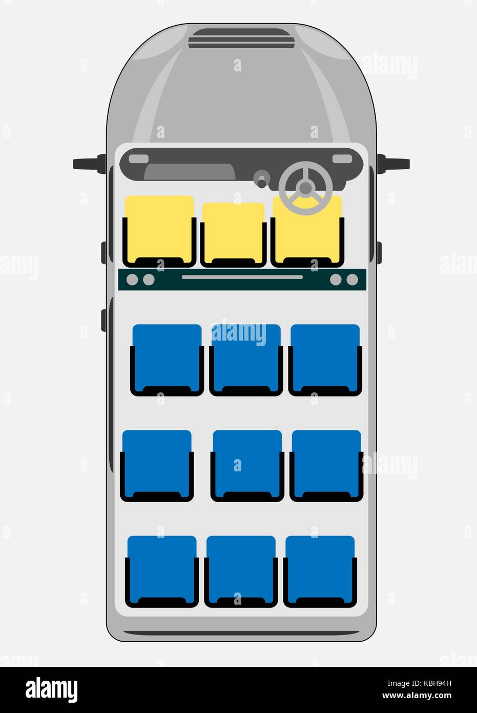 Top View show Seat Map of Passenger Van Car Stock Vector Image & Art ...