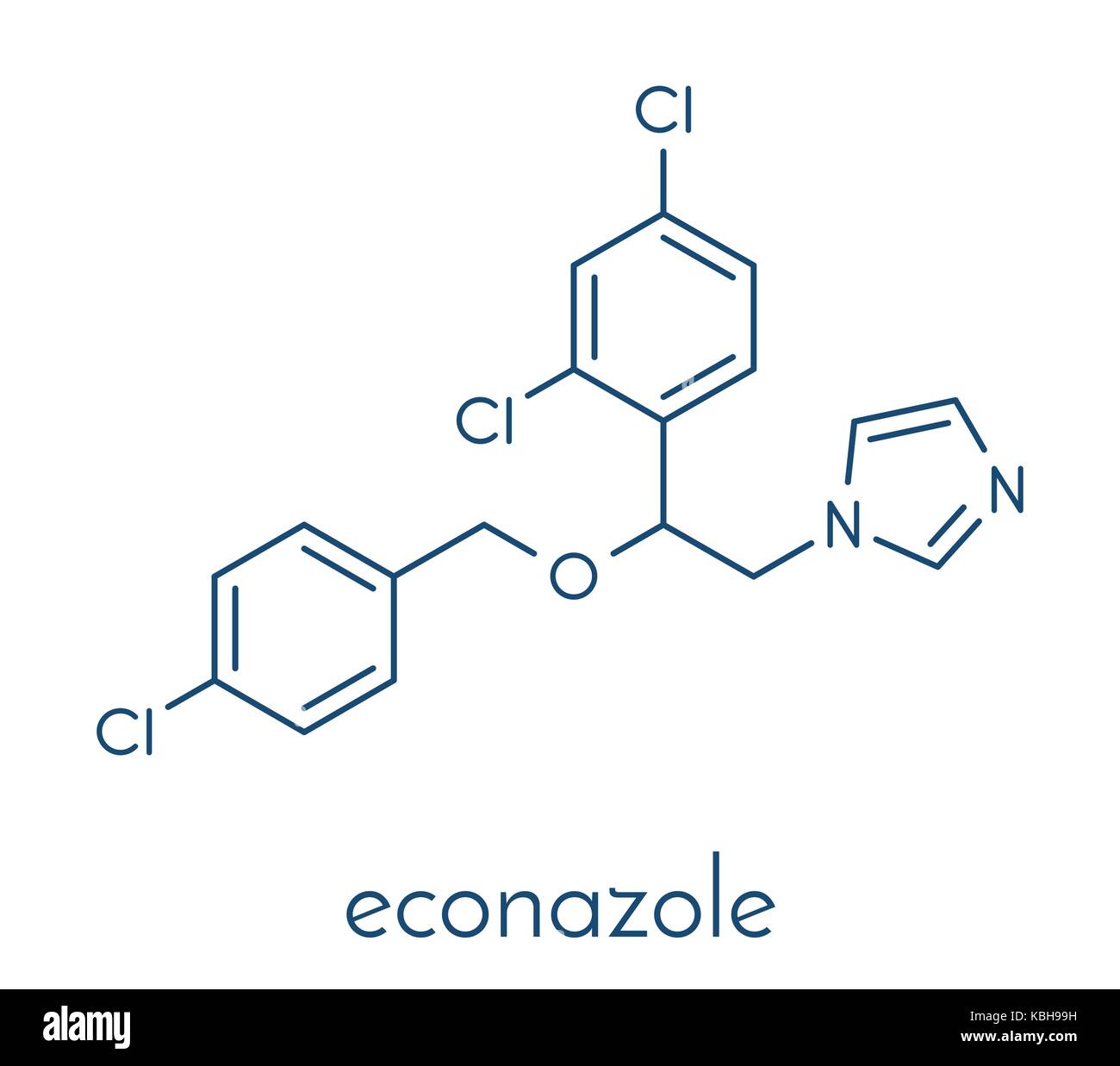 Econazole antifungal drug molecule. Skeletal formula Stock Vector Image ...