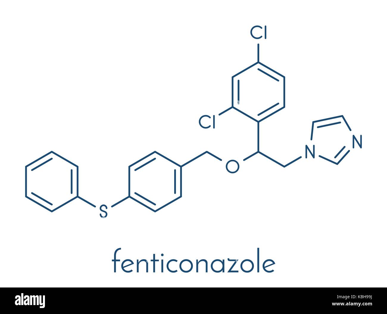 Fenticonazole antifungal drug molecule. Skeletal formula Stock Vector ...