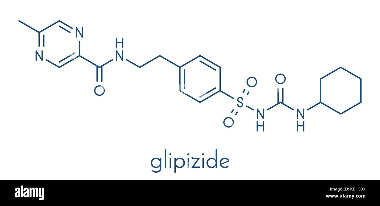 Glipizide diabetes drug molecule. Skeletal formula Stock Vector Image ...