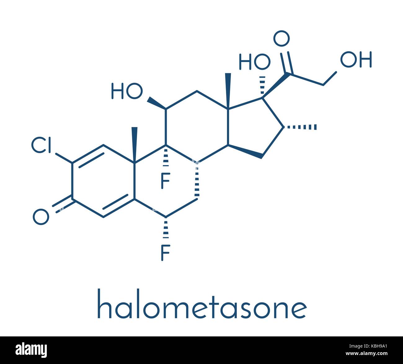 Halometasone topical corticosteroid drug molecule. Skeletal formula ...