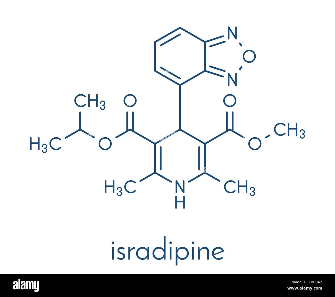 Isradipine hypertension drug molecule. Skeletal formula Stock Vector ...