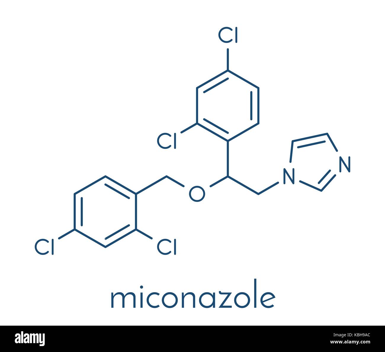 Miconazole antifungal drug molecule. Skeletal formula Stock Vector ...