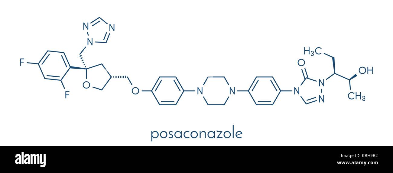 Posaconazole antifungal drug molecule. Skeletal formula Stock Vector ...