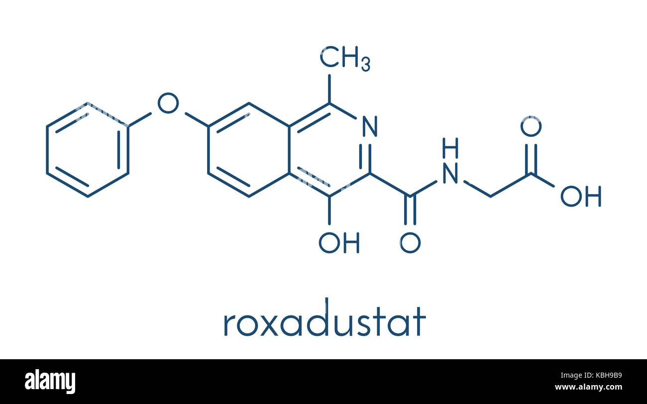 Roxadustat drug molecule. Inhibitor of hypoxia-inducible factor prolyl ...