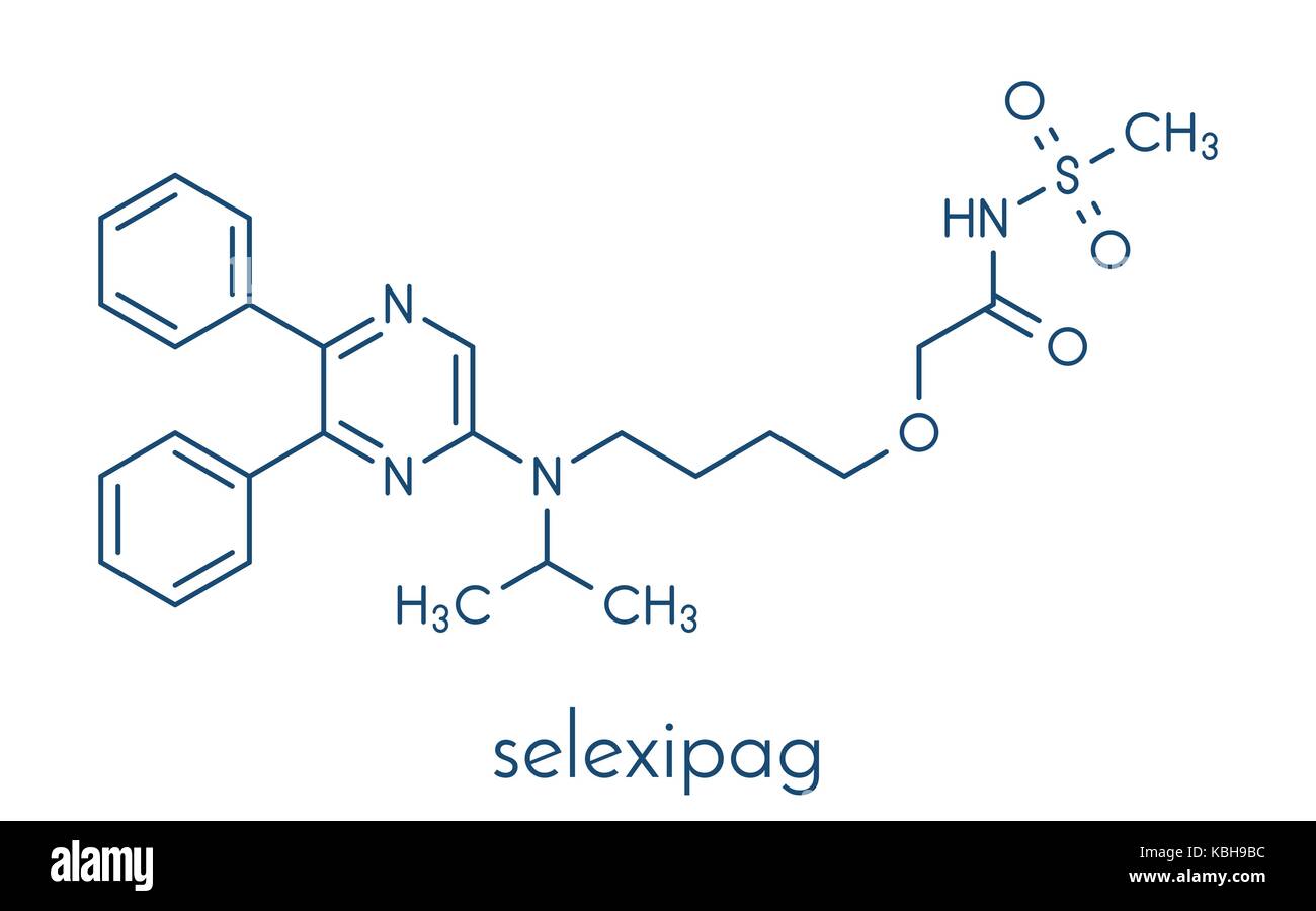 Selexipag pulmonary arterial hypertension drug molecule. Skeletal ...