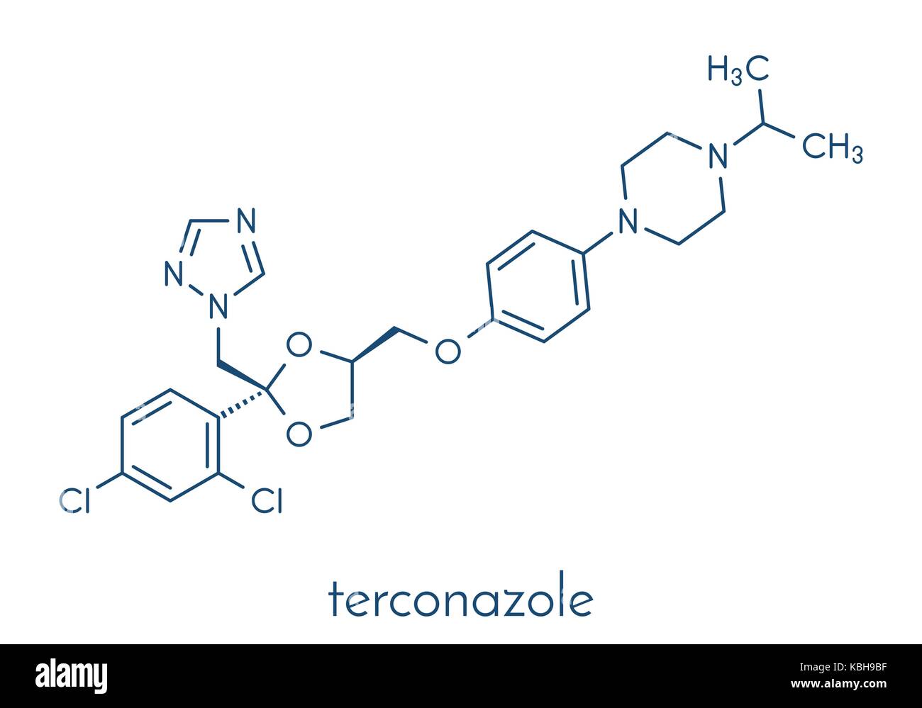 Terconazole antifungal drug molecule. Skeletal formula Stock Vector ...