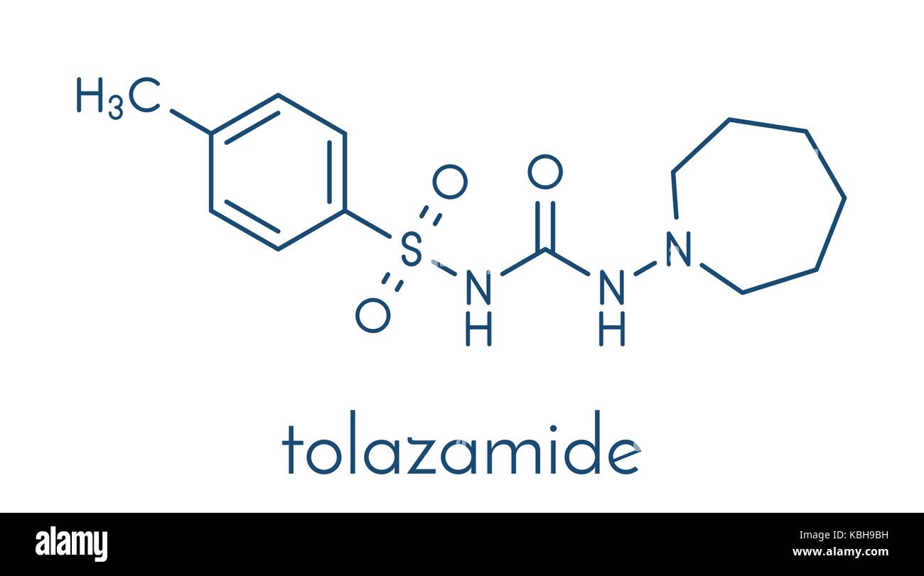 Tolazamide diabetes drug molecule. Skeletal formula Stock Vector Image ...