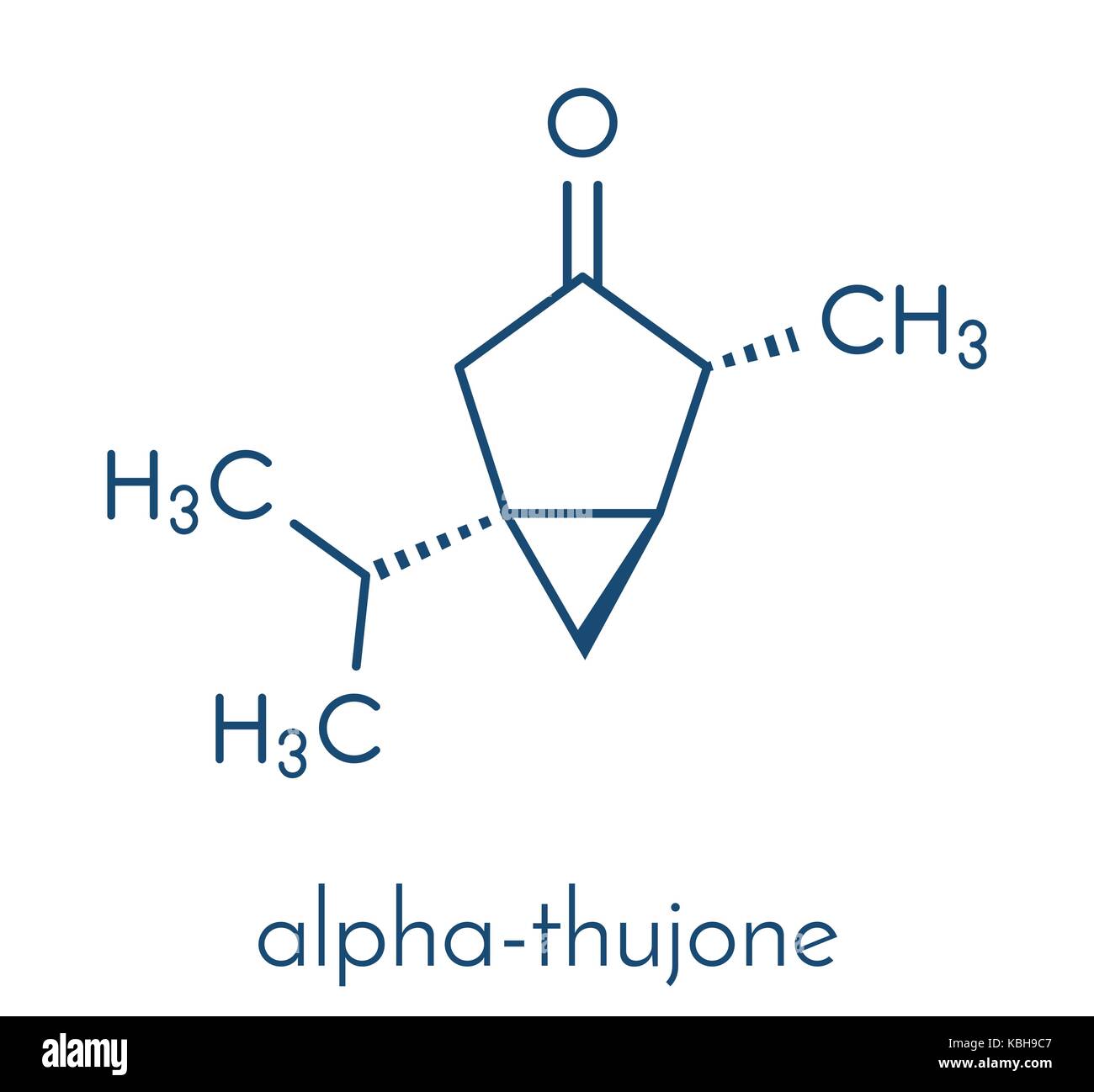 Thujone absinthe molecule, chemical structure. Skeletal formula Stock ...