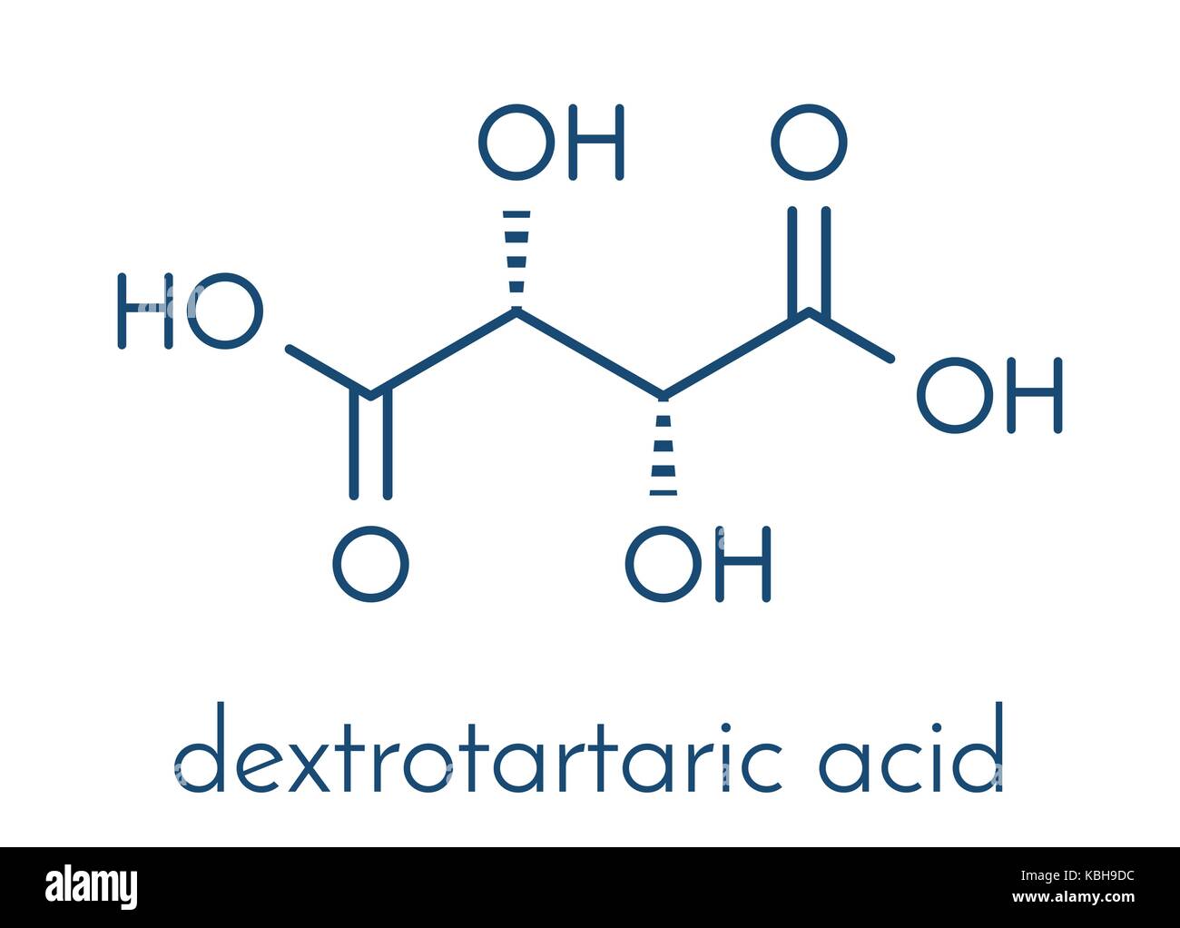 Tartaric acid (dextrotartaric acid) molecule. Acid present in wine ...