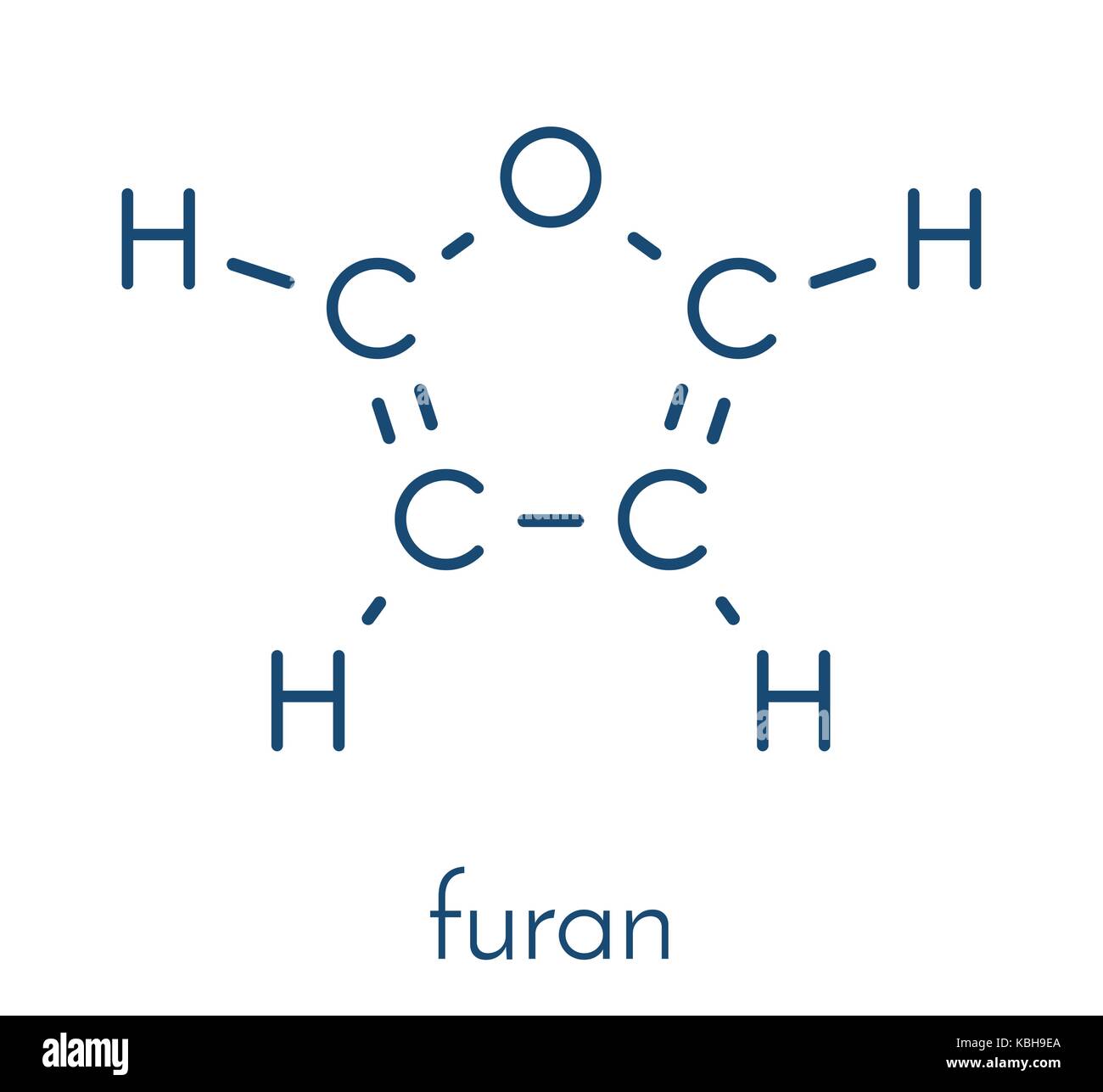 Furan heterocyclic aromatic molecule. Skeletal formula Stock Vector ...