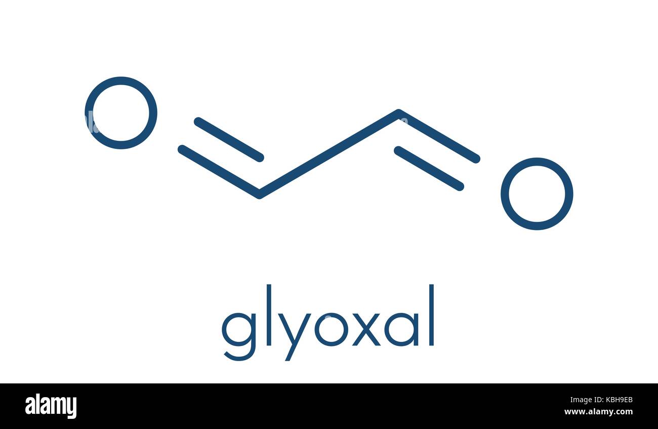 Glyoxal dialdehyde molecule. Present in fermented food and beverages ...