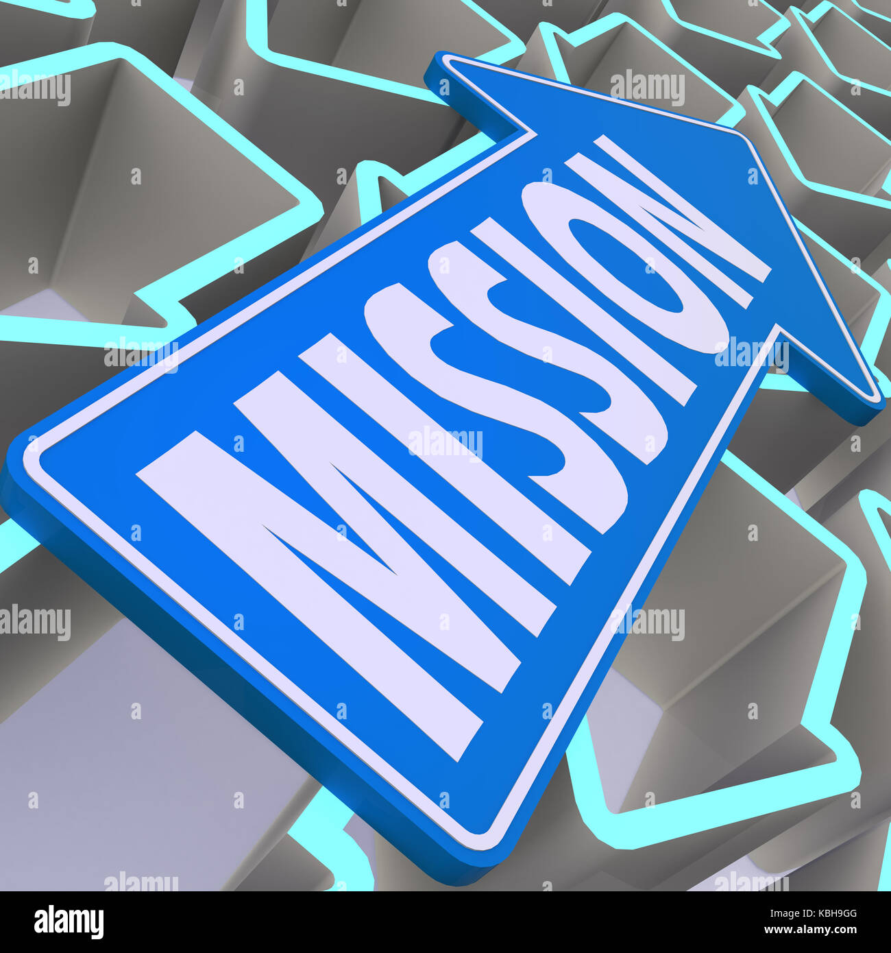 Mission blue arrow image with hi-res rendered artwork that could be ...