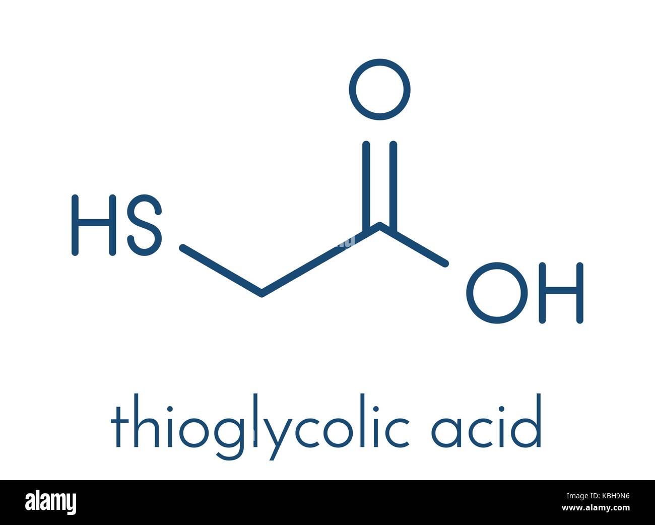 Thioglycolic acid (TGA) molecule. Used in chemical depilation and for ...