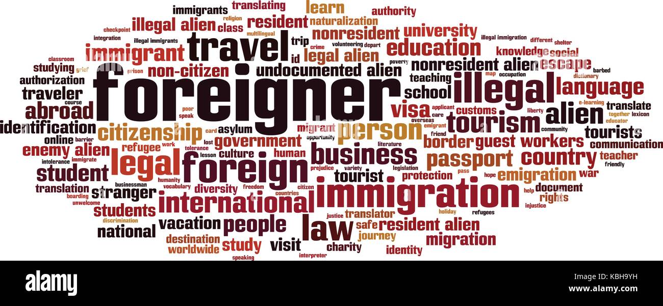 Foreigner word cloud concept. Vector illustration Stock Vector Image ...