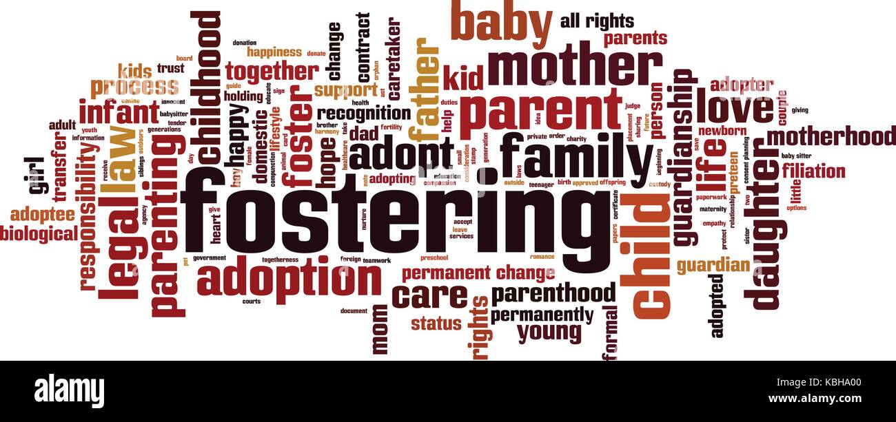 Fostering word cloud concept. Vector illustration Stock Vector Image ...