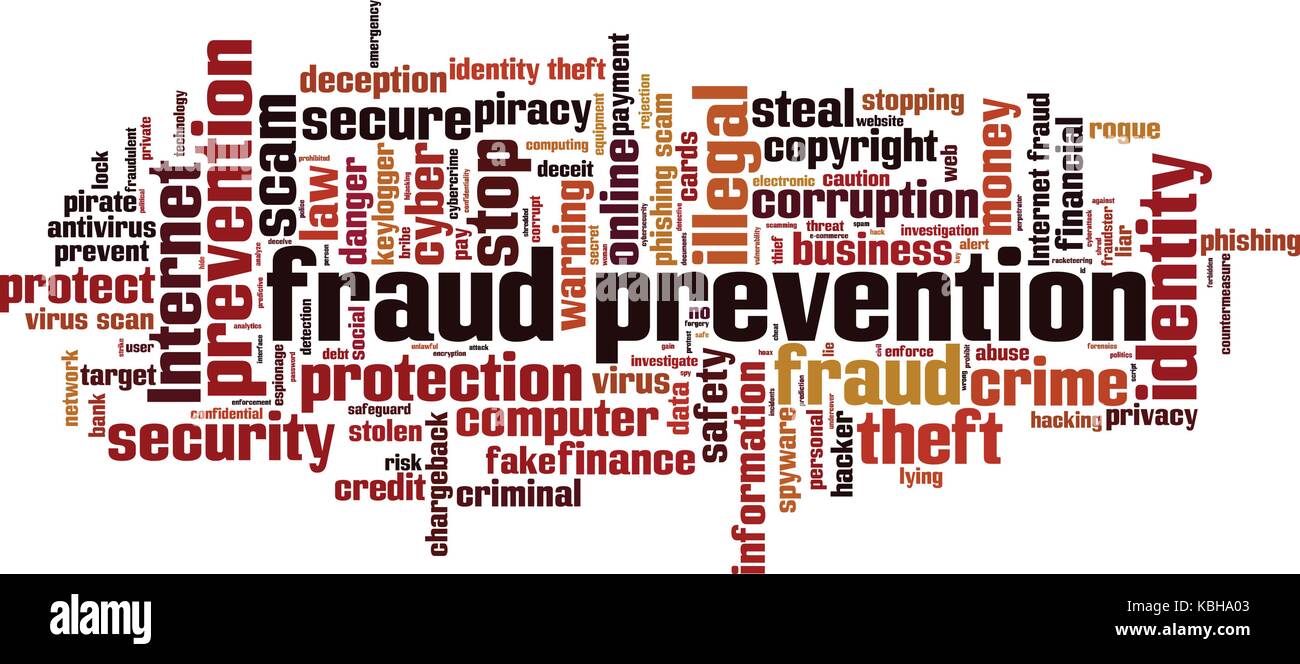 Fraud prevention word cloud concept. Vector illustration Stock Vector ...