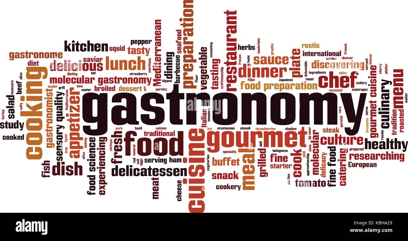 Gastronomy word cloud concept. Vector illustration Stock Vector Image ...
