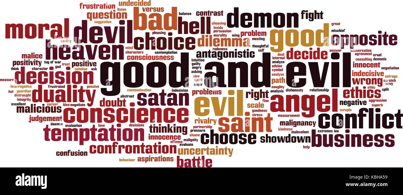 Good and evil word cloud concept. Vector illustration Stock Vector ...