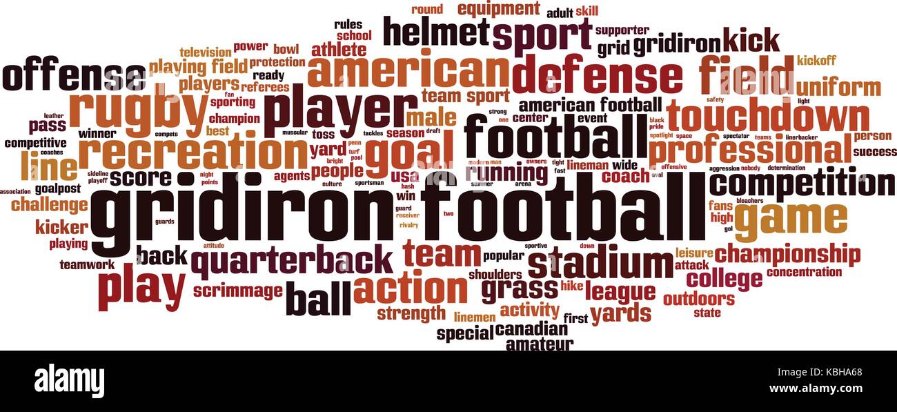Gridiron football word cloud concept. Vector illustration Stock Vector ...