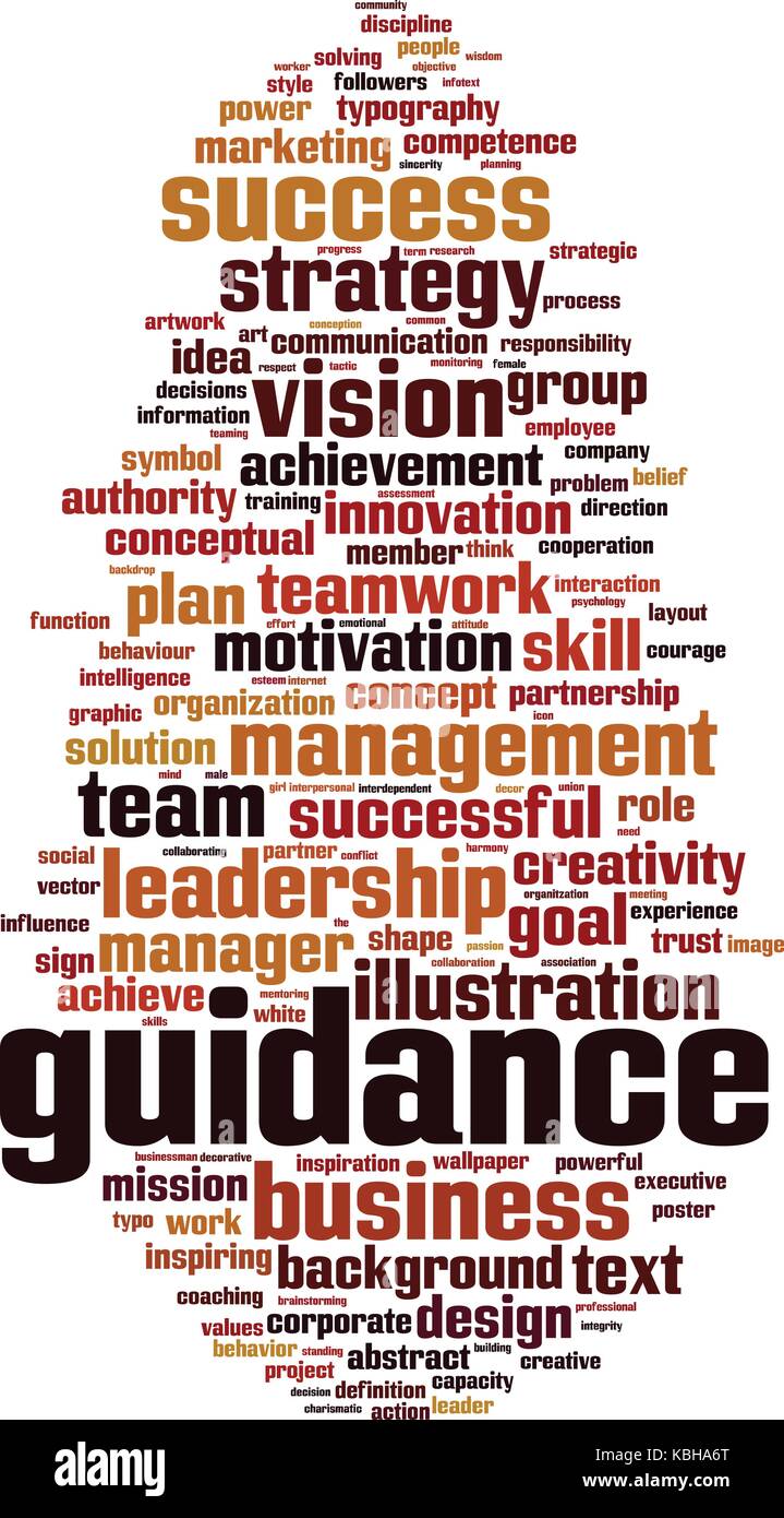 Guidance word cloud vertical concept. Vector illustration Stock Vector ...
