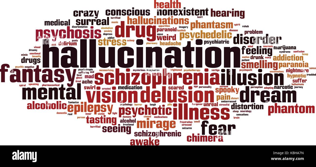 Hallucination word cloud concept. Vector illustration Stock Vector ...