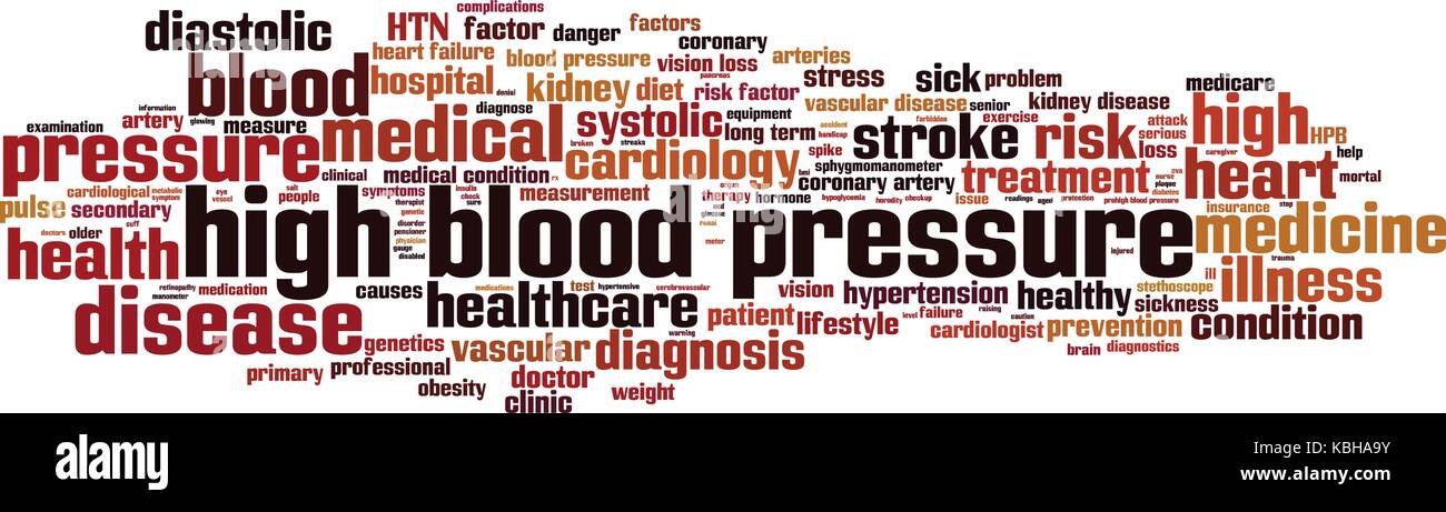High blood pressure word cloud concept. Vector illustration Stock ...
