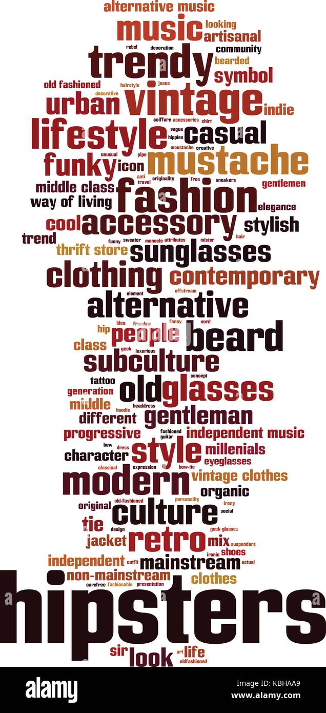 Hipsters word cloud concept. Vector illustration Stock Vector Image ...
