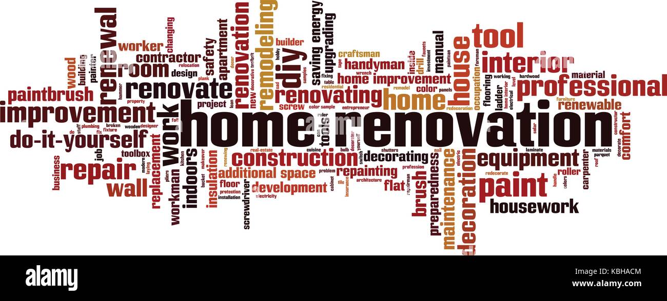 Home renovation word cloud concept. Vector illustration Stock Vector ...
