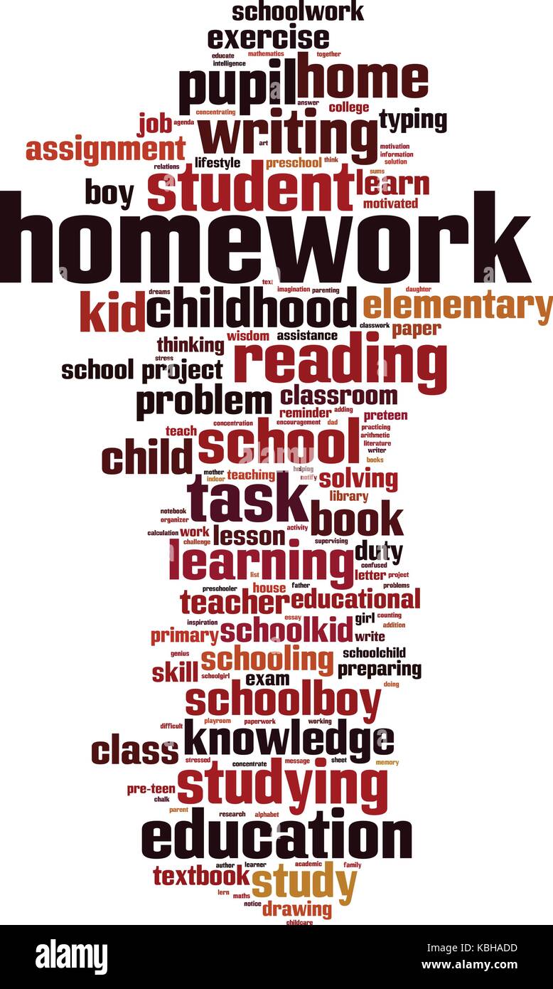 Homework word cloud concept. Vector illustration Stock Vector Image ...