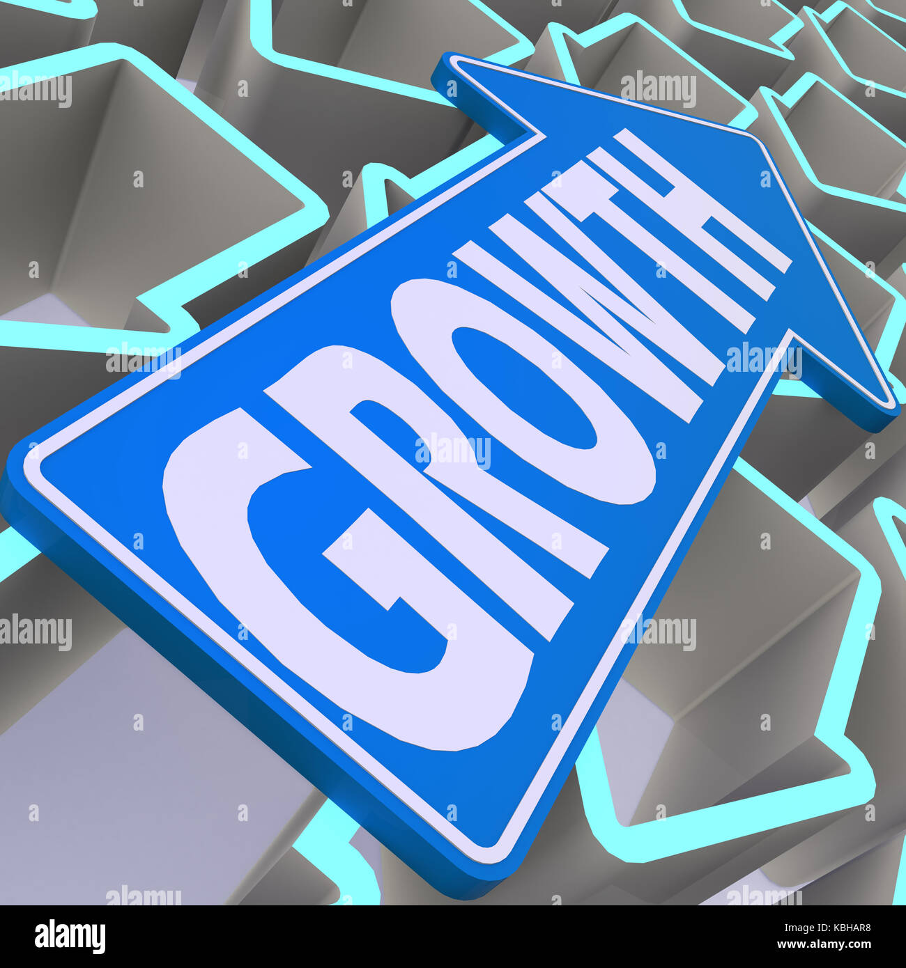 Growth blue arrow image with hi-res rendered artwork that could be used ...