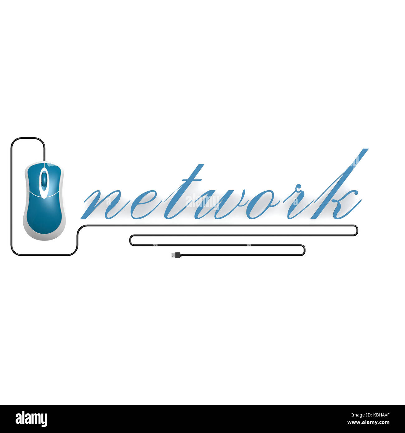Network word with computer mouse image with hi-res rendered artwork ...