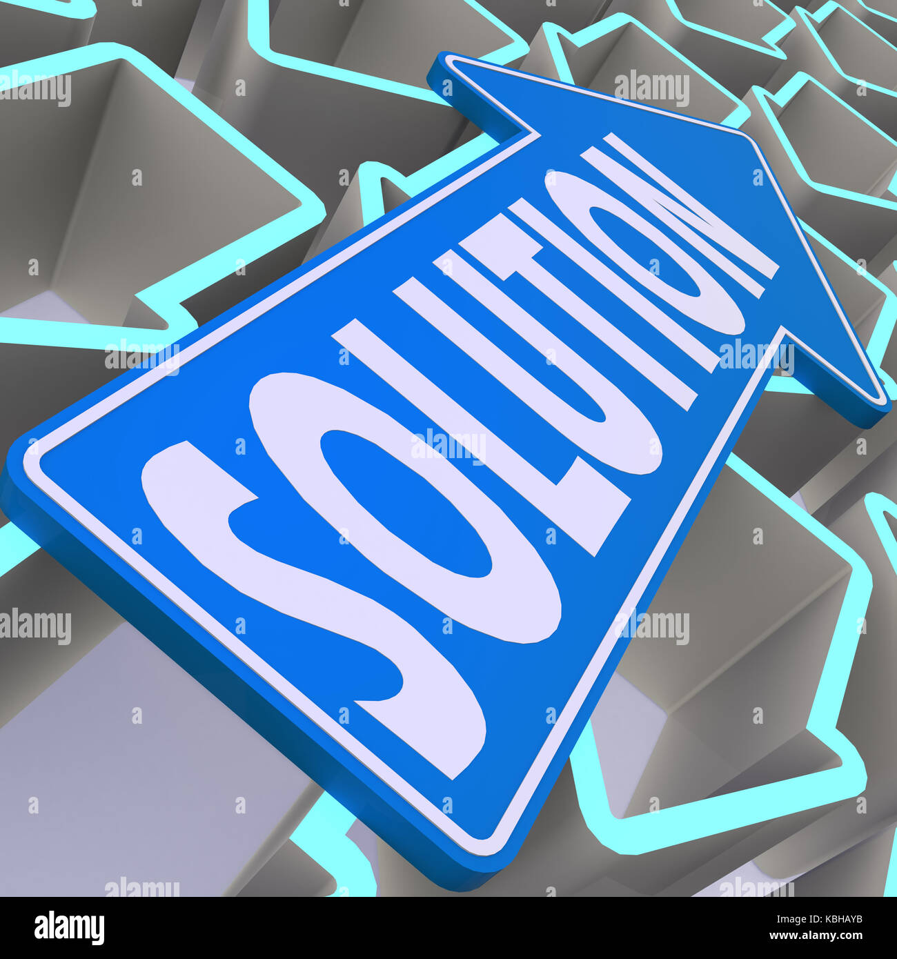 Solution blue arrow image with hi-res rendered artwork that could be ...