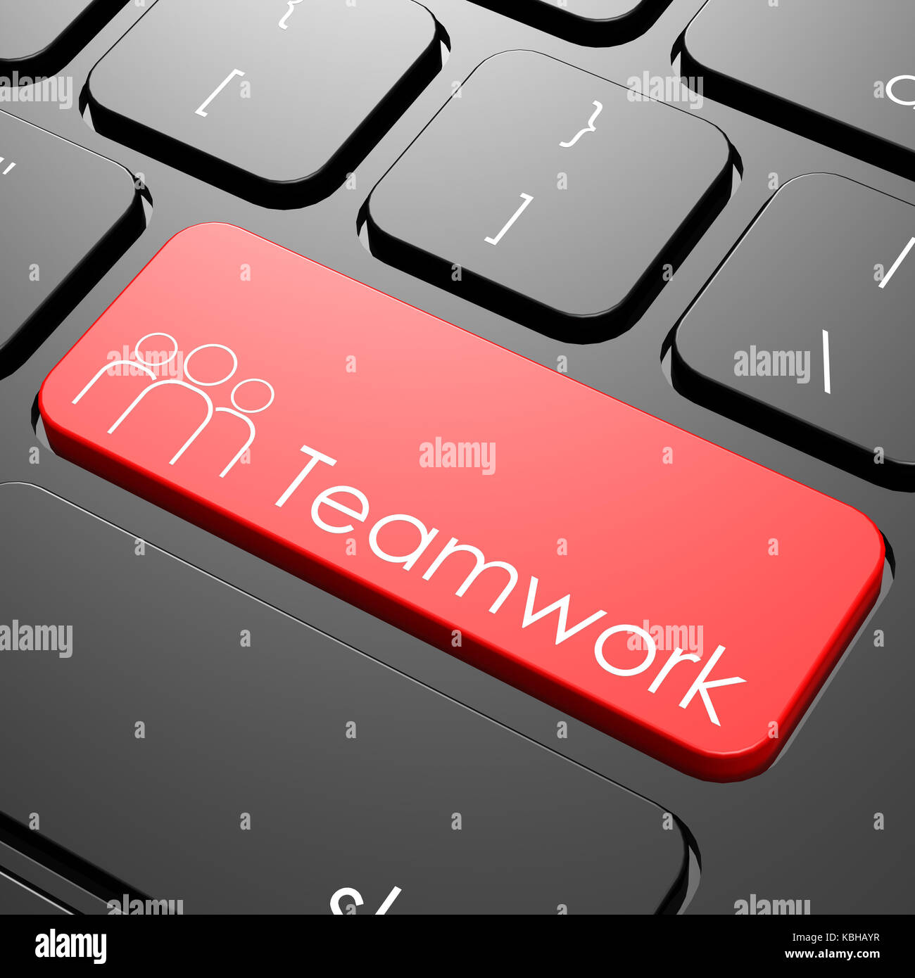 Teamwork keyboard image with hi-res rendered artwork that could be used ...