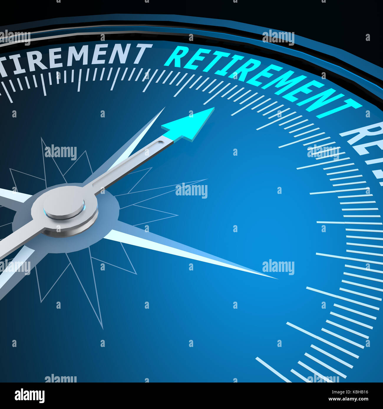 Retirement word on compass image with hi-res rendered artwork that ...