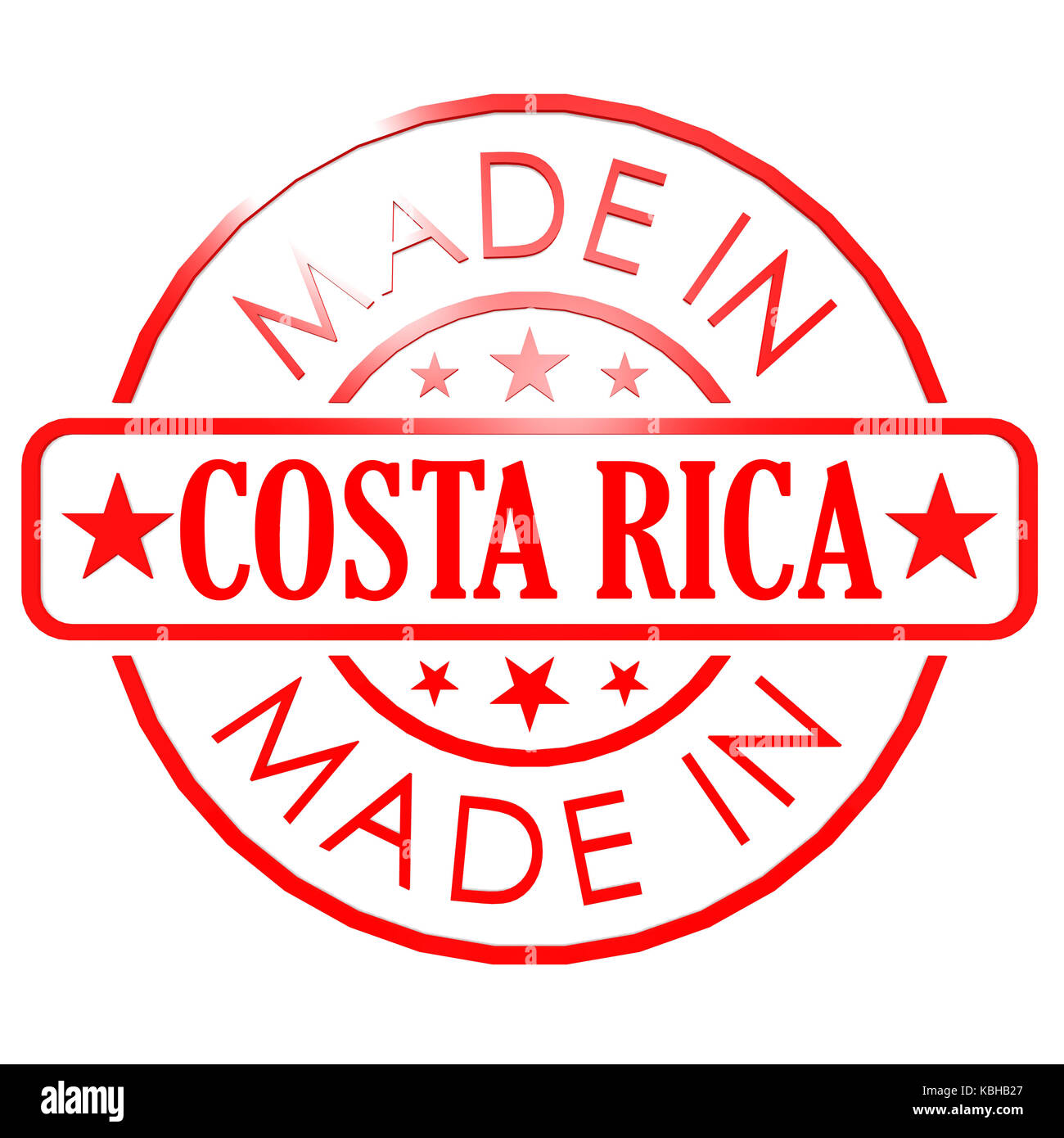 Made in Costa Rica red seal image with hi-res rendered artwork that ...