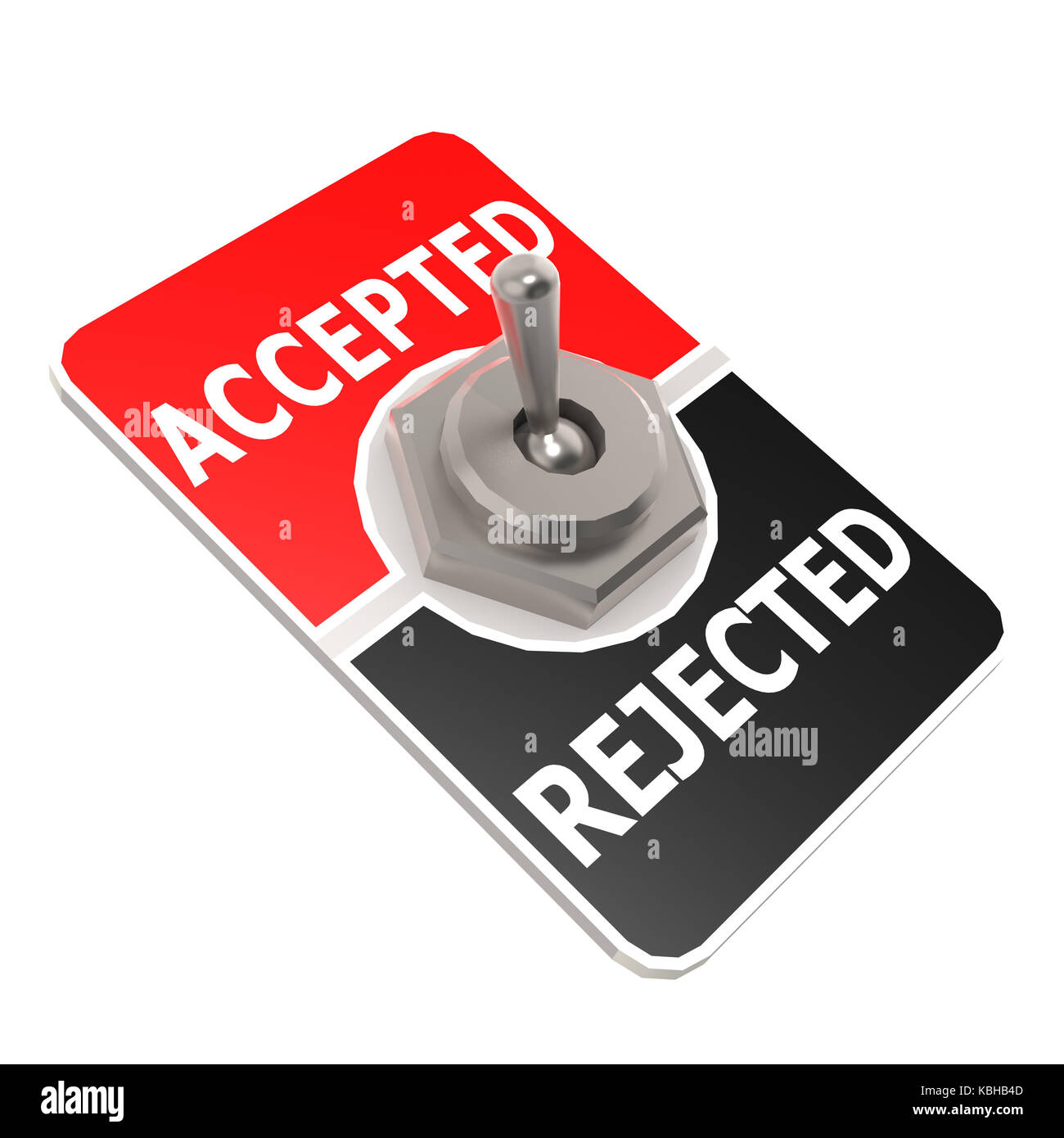 Accepted and rejected toggle switch image with hi-res rendered artwork ...