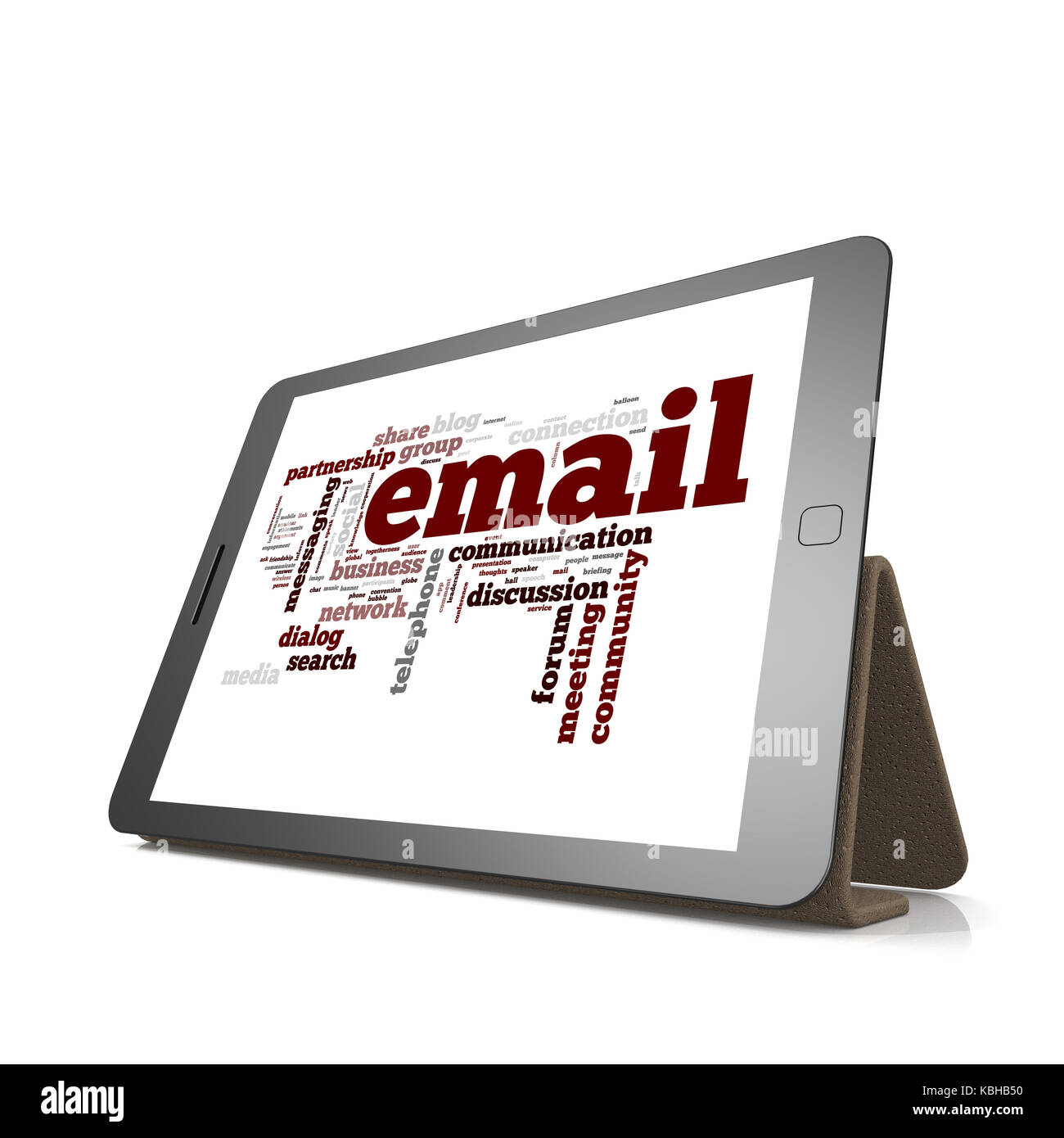 Email word cloud on tablet image with hi-res rendered artwork that ...