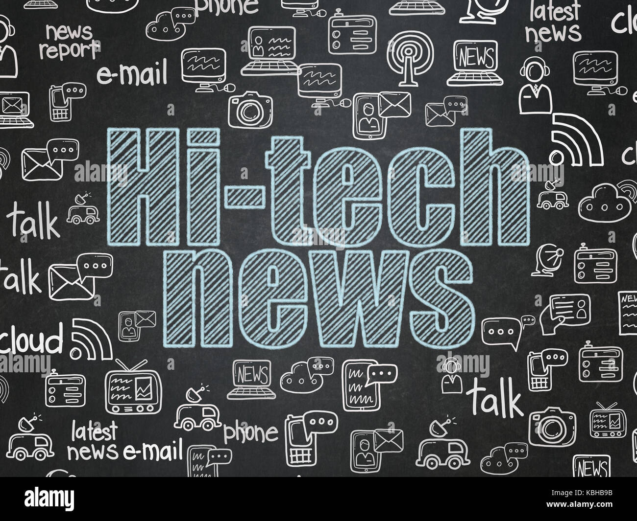 News concept: Hi-tech News on School board background Stock Photo - Alamy