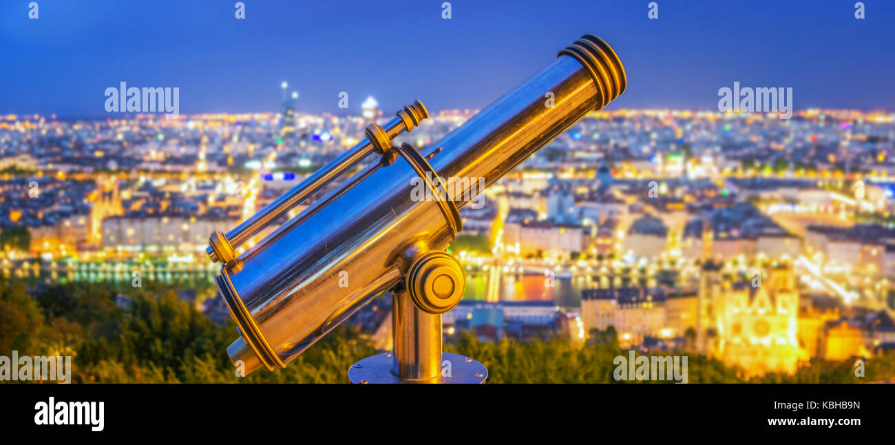 Lyon at NIght, France Stock Photo - Alamy