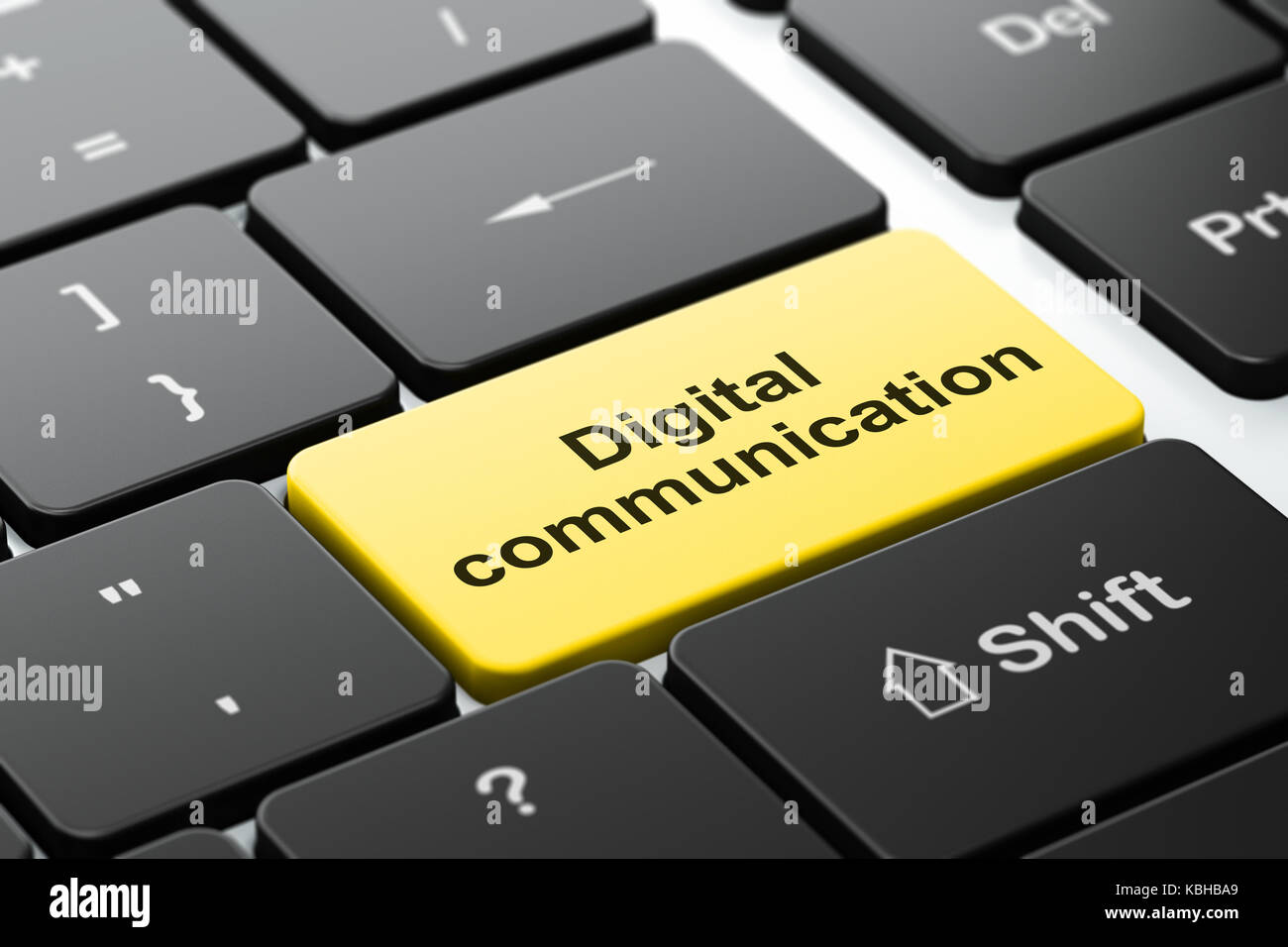 Information concept: Digital Communication on computer keyboard ...