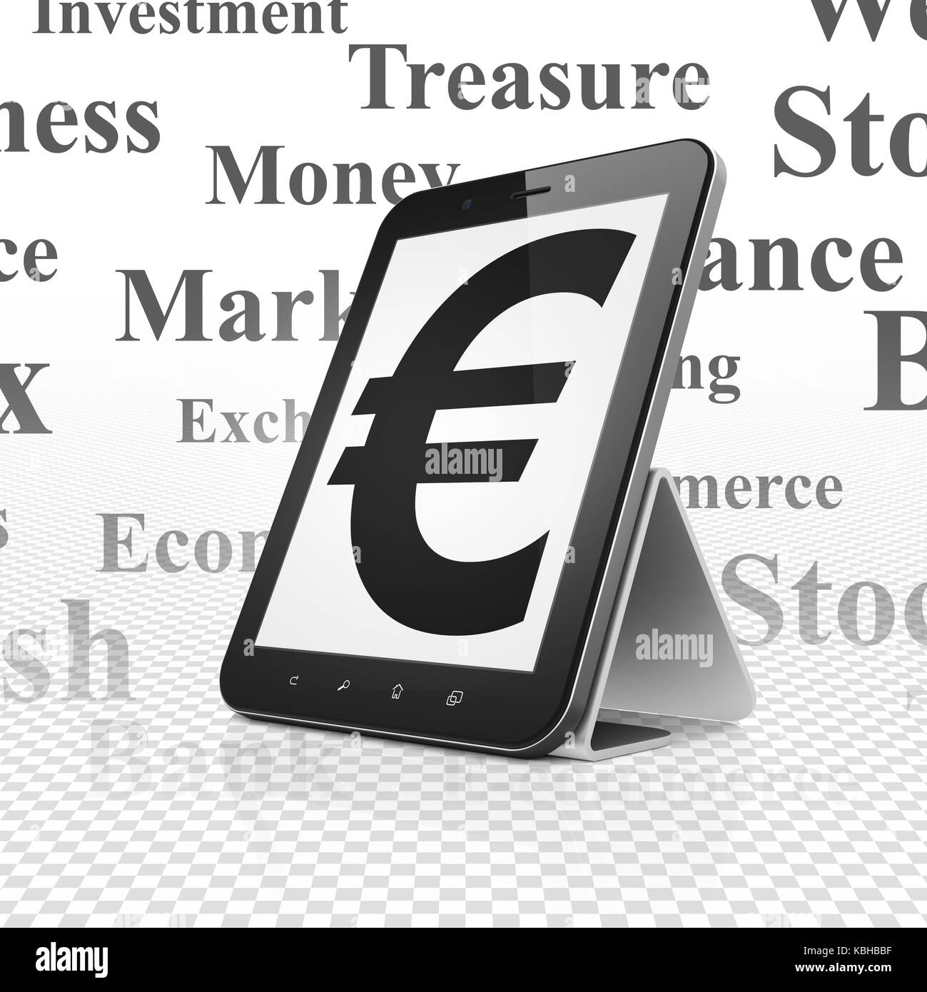 Money concept: Tablet Computer with Euro on display Stock Photo - Alamy
