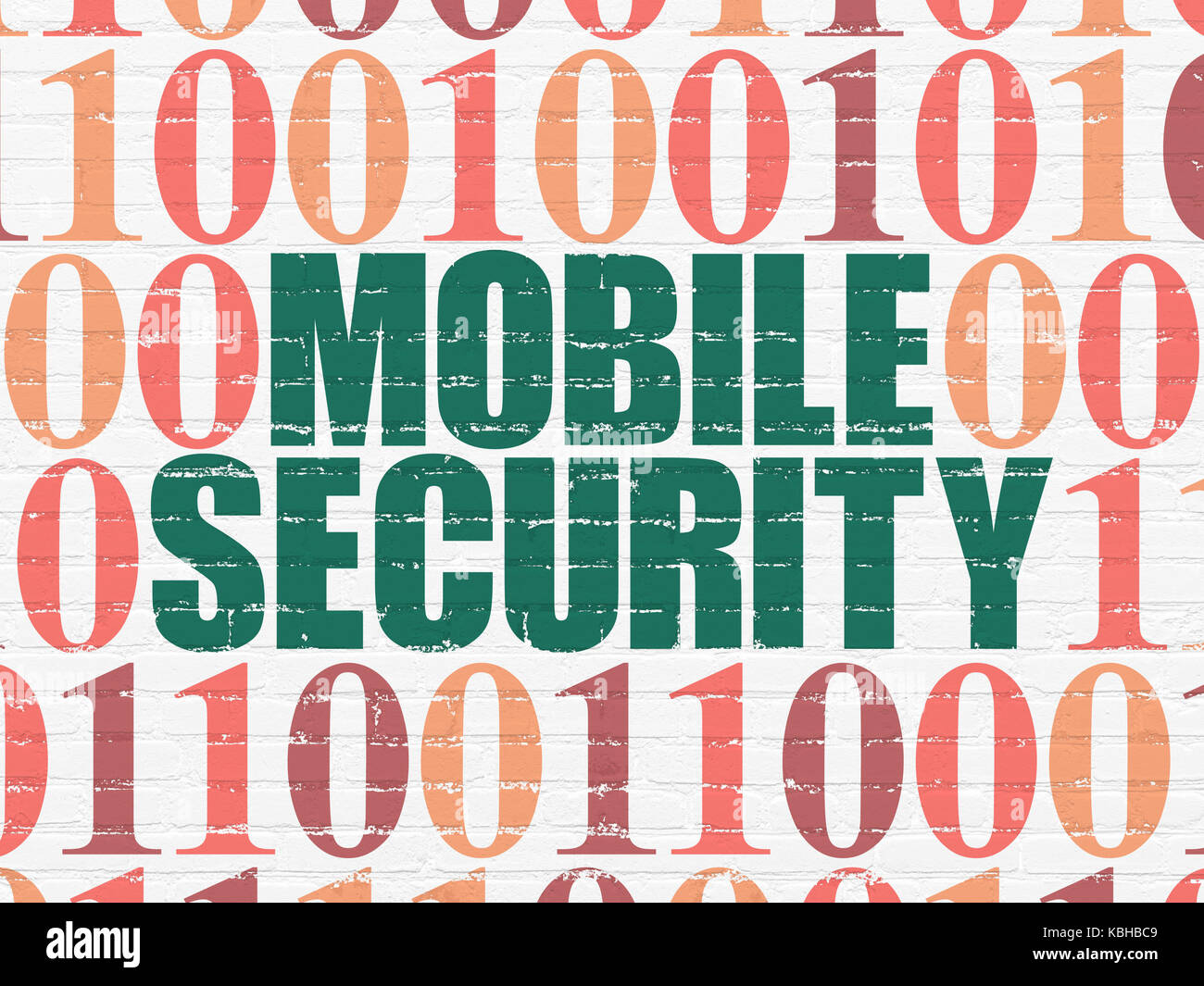 Privacy concept: Mobile Security on wall background Stock Photo - Alamy