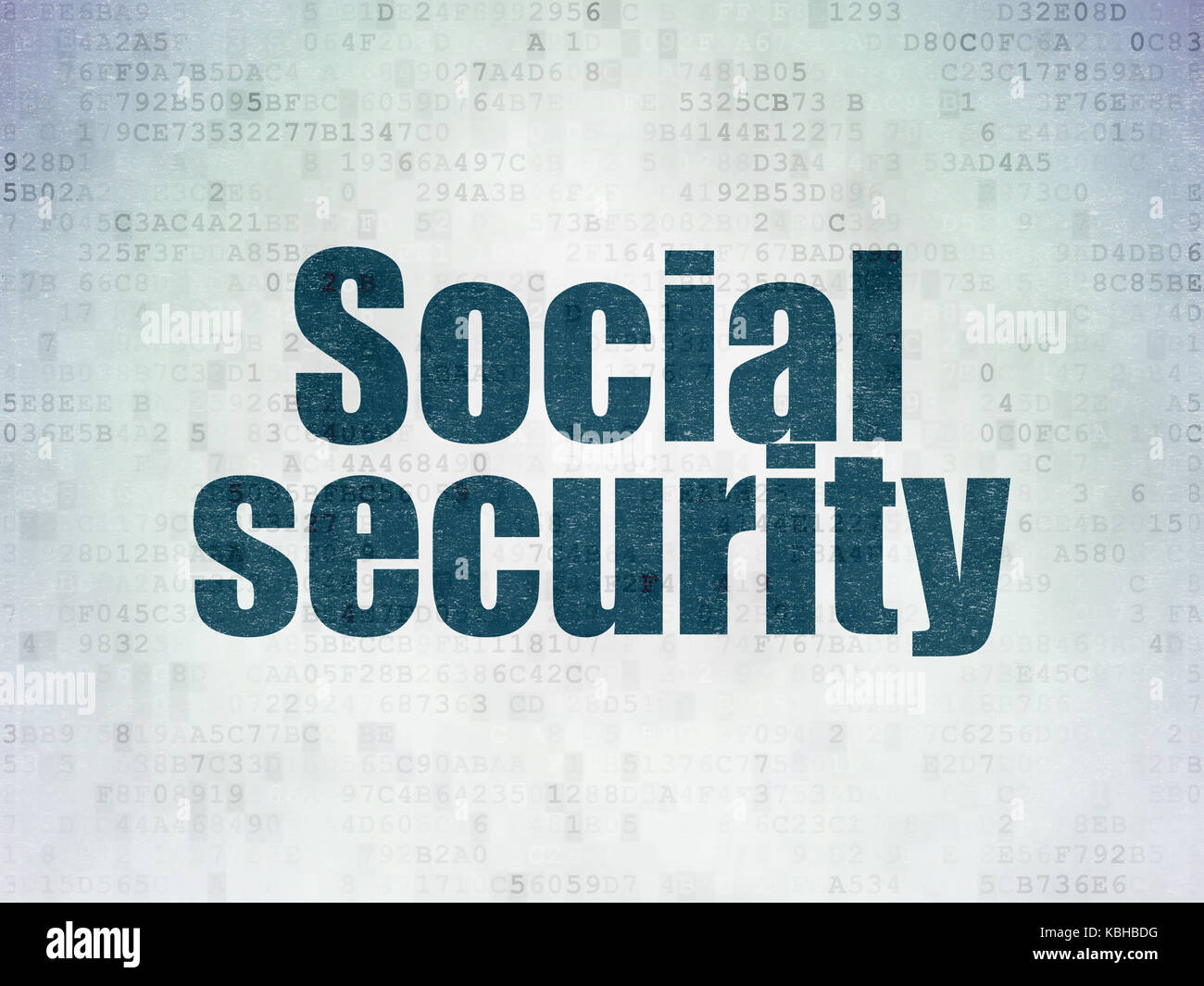 Protection concept: Social Security on Digital Data Paper background ...