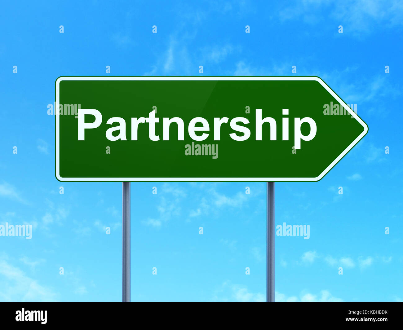 Business concept: Partnership on road sign background Stock Photo - Alamy