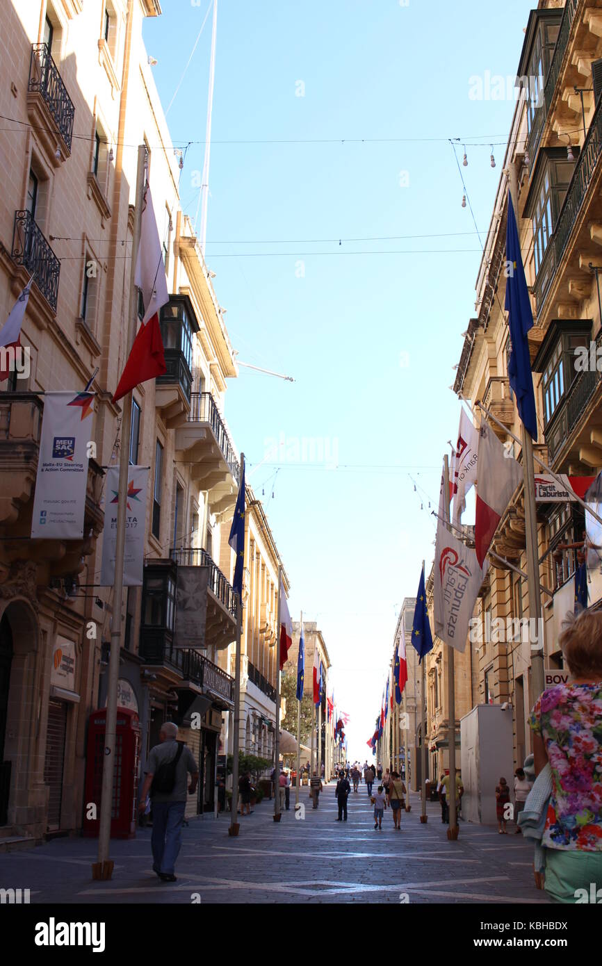 Republic Street, Valletta, Malta, September 2017 Stock Photo - Alamy